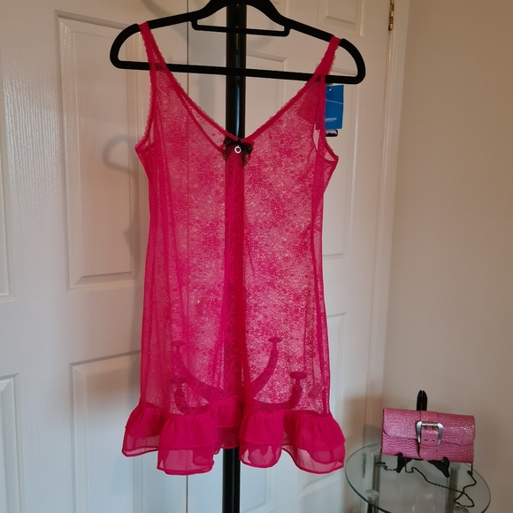Vera | Tops | Vera L Red Sheer Lace Maxi Crop Top Nighty Sexy Dress ...